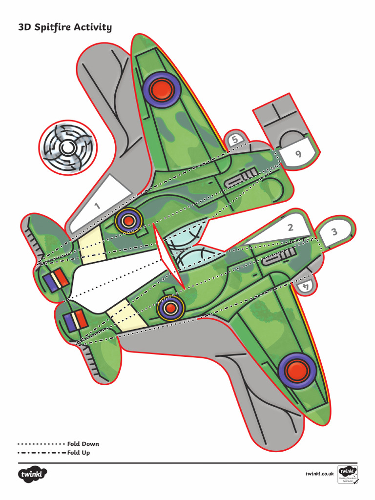 T2 T 802 Simple 3D WW2 Spitfire Activity Paper Craft - Ver - 1 | PDF