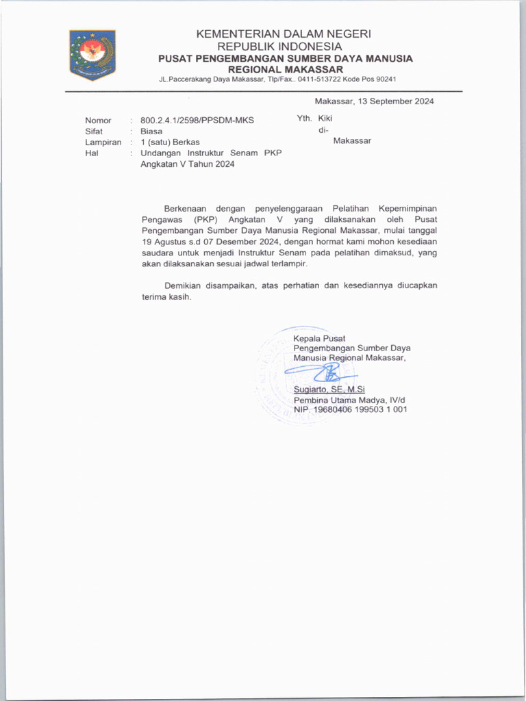 Undangan Instruktur Senam | PDF