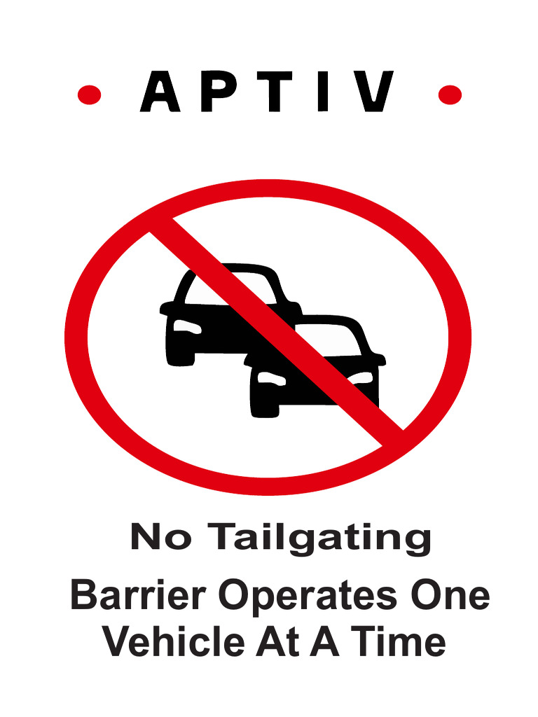 Barrier Operates One Vehicle at A Time: No Tailgating | PDF