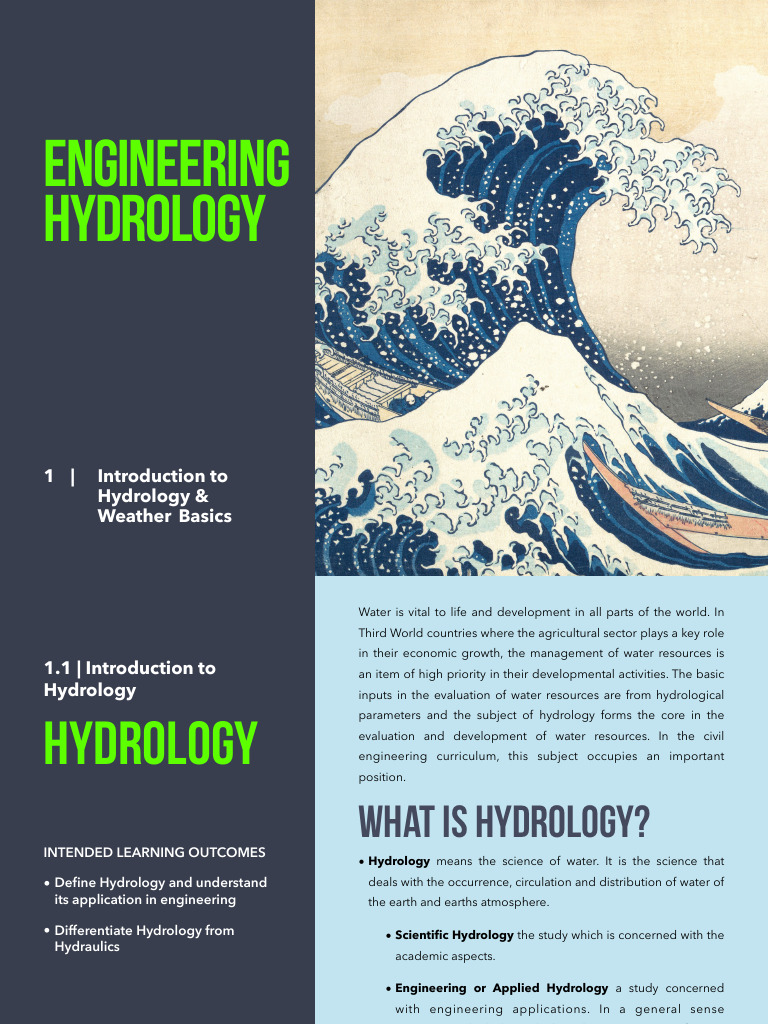 Engineering Hydrology: 1 - Introduction To Hydrology & Weather Basics | PDF