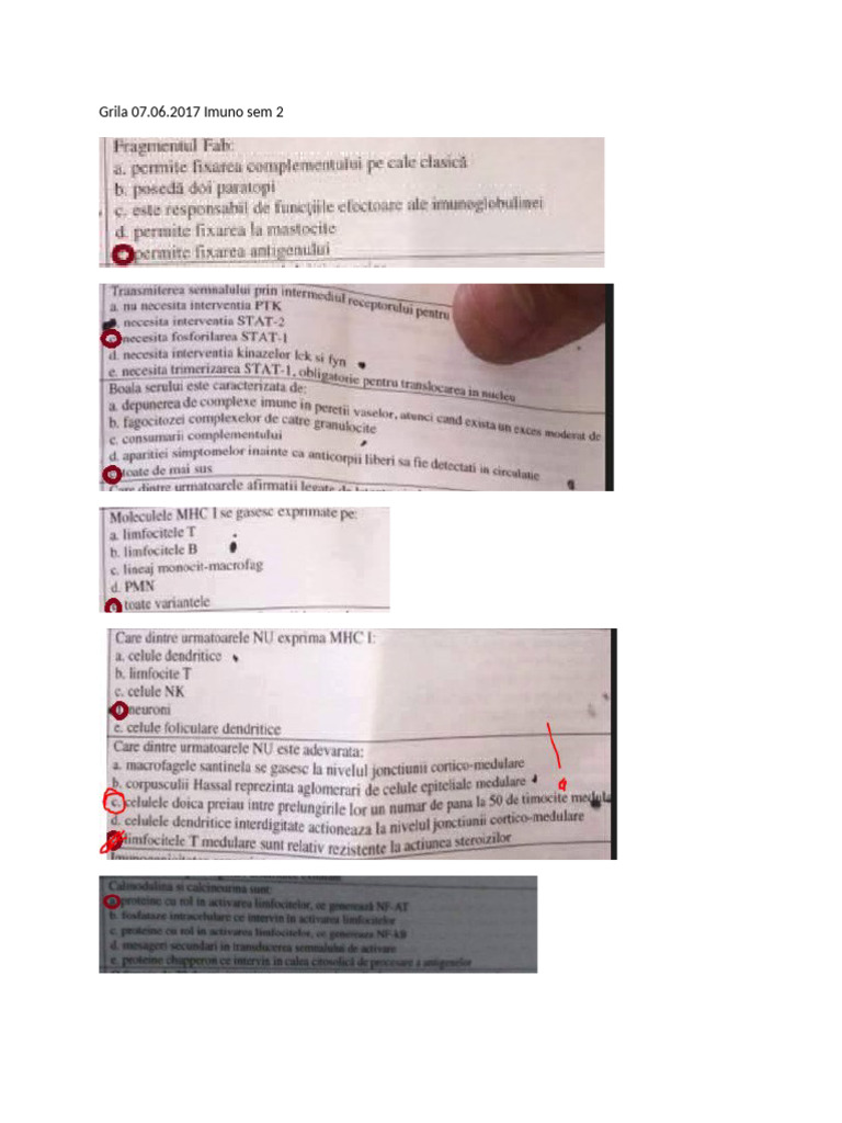 Grila 2017 Imuno | PDF