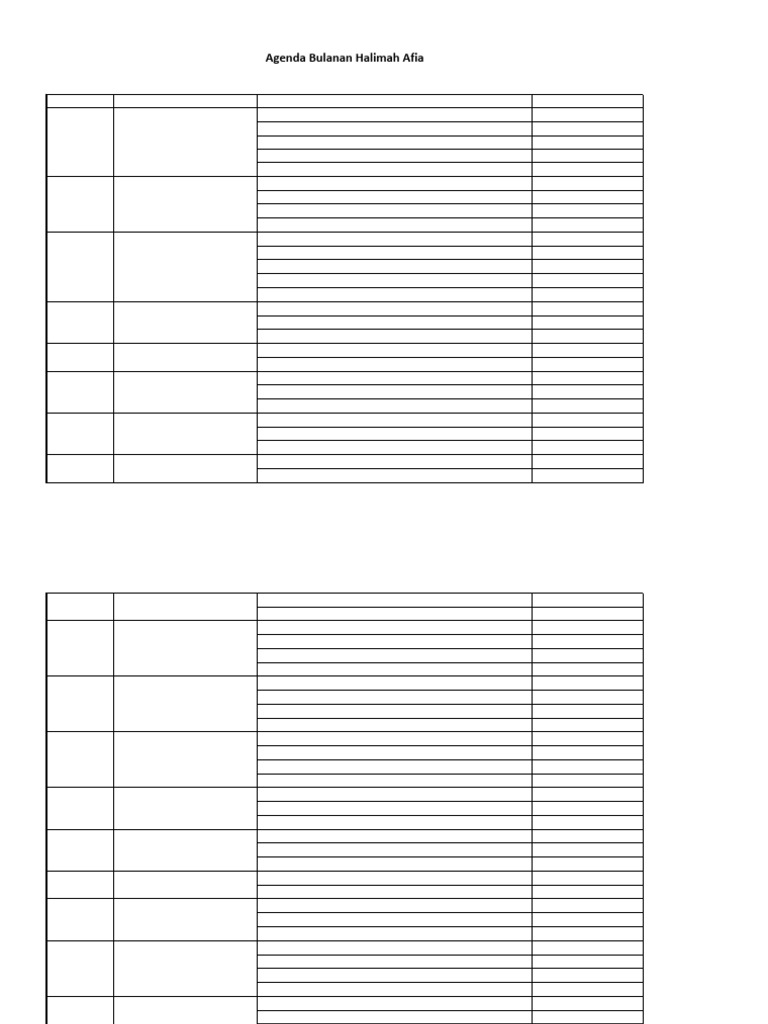 Agenda Bulanan Afi | PDF