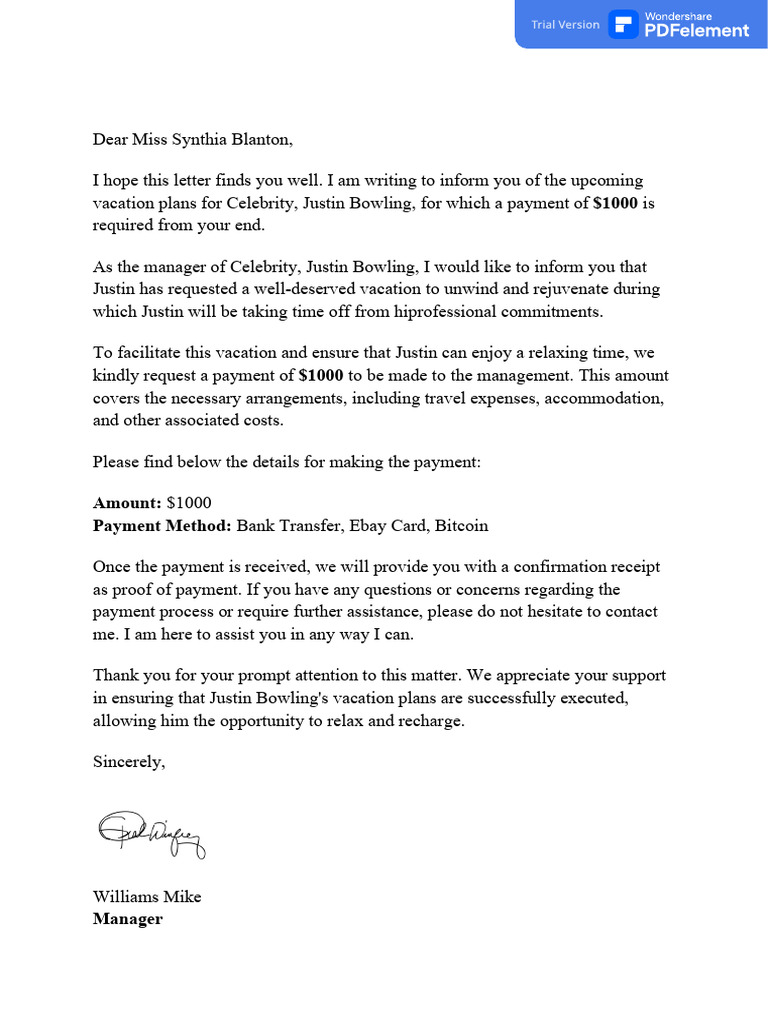 Vacation With Justin Bowling | PDF