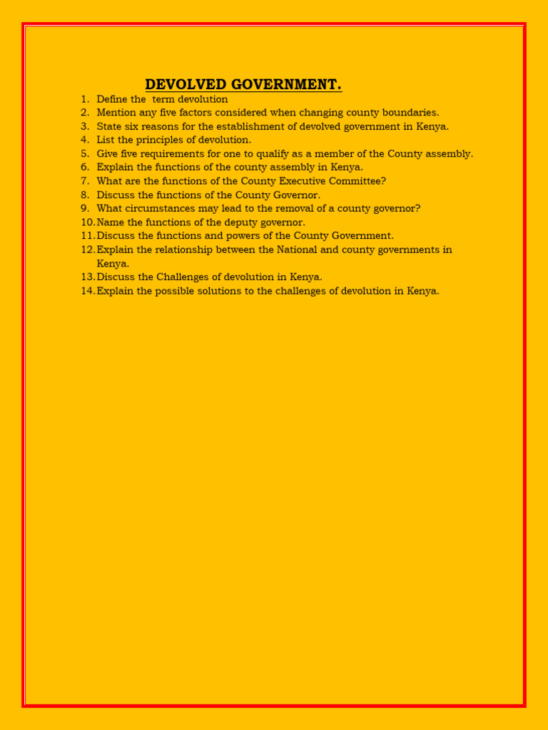 Devolved Government Questions | PDF