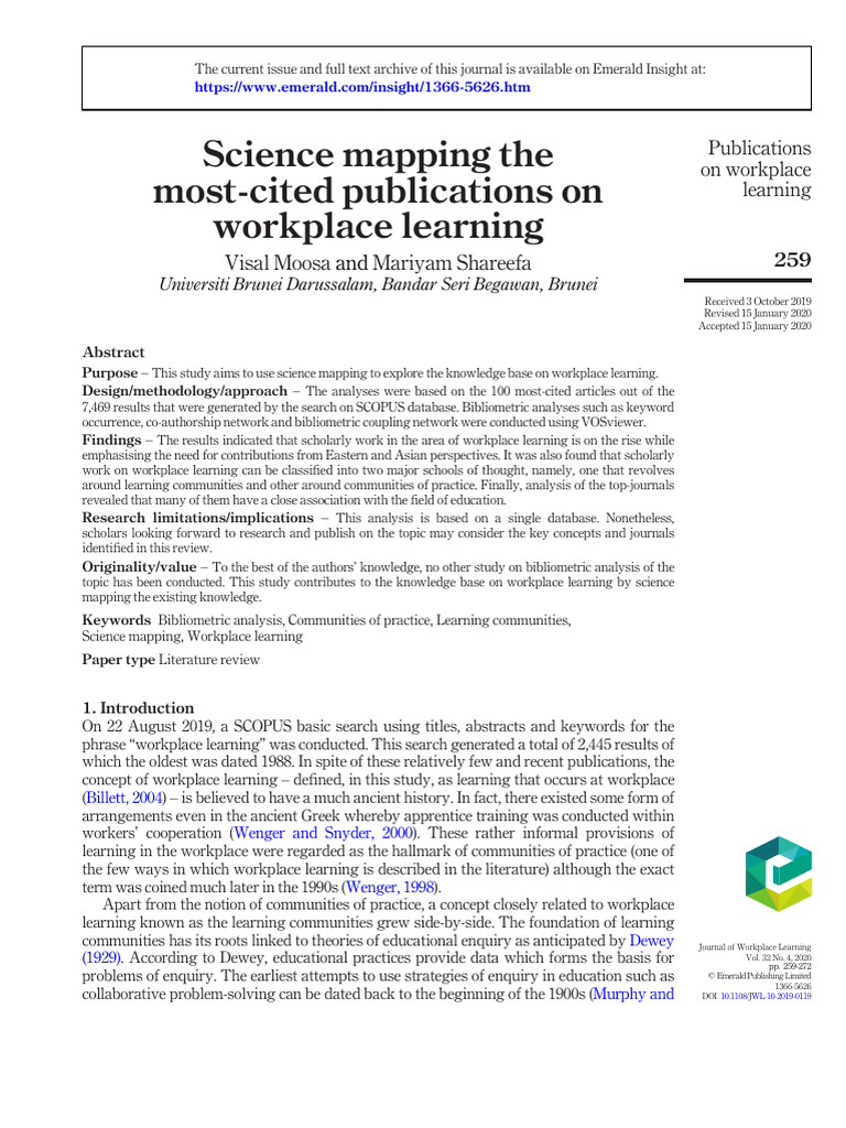 Science Mapping The Most Cited Publications | PDF