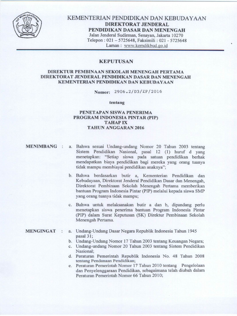 SK PIP SMP 2016 Tahap 9 | PDF