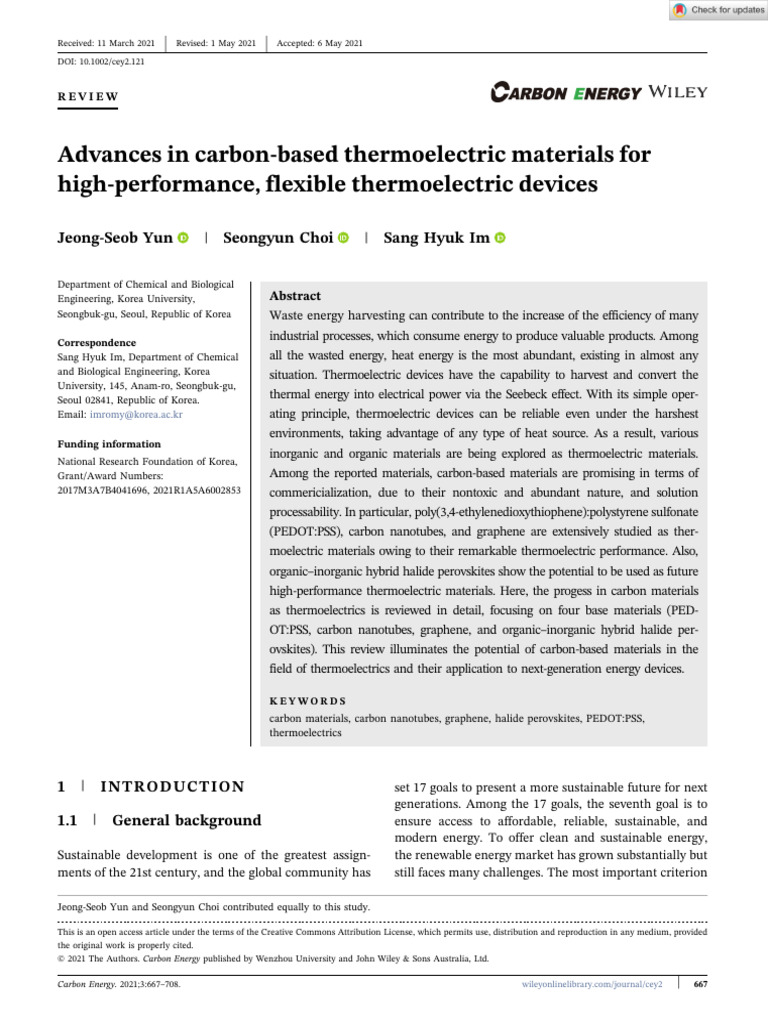 S. Yun Et Al. - Advances in Carbon Based Thermoelectric Materials For ...