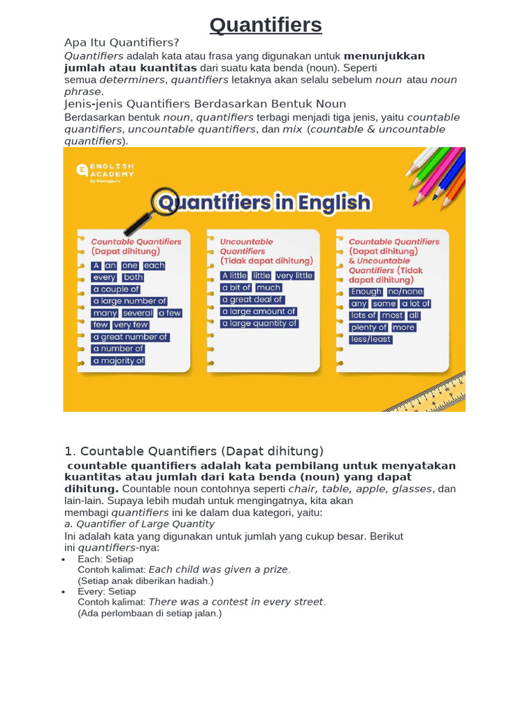 Quantifiers | PDF
