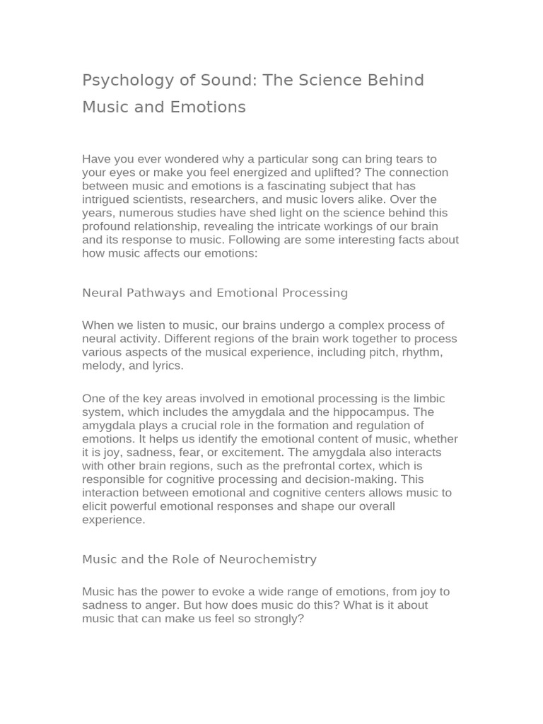 Psychology of Sound | PDF
