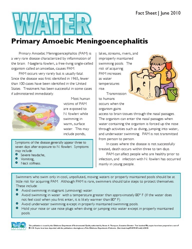 Primary Amoebic Meningoencephalitis: Fact Sheet - June 2010 | PDF