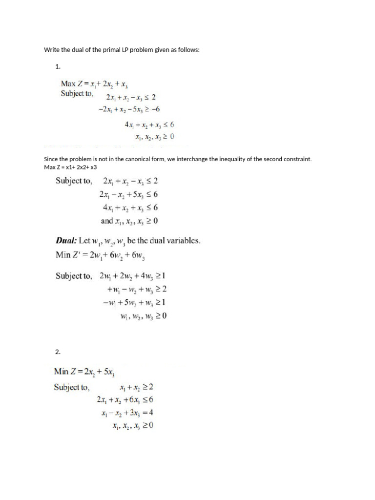 Solution OR Simplex Method Duality Problems | PDF