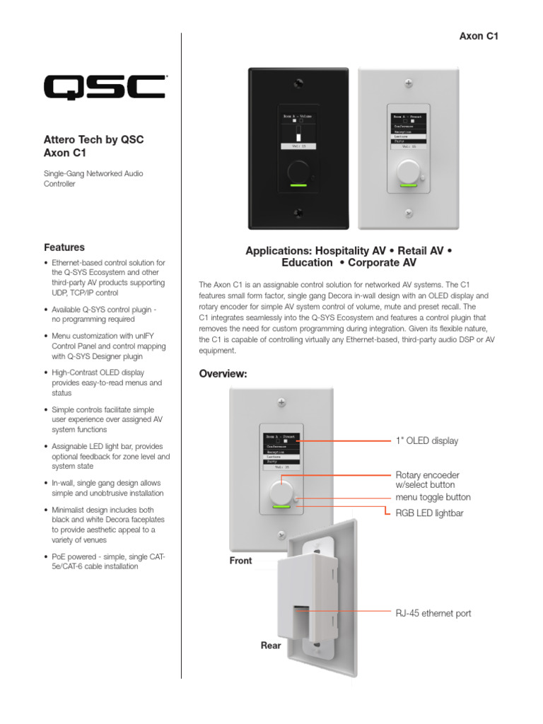 Axon C1 - Specsheet | PDF