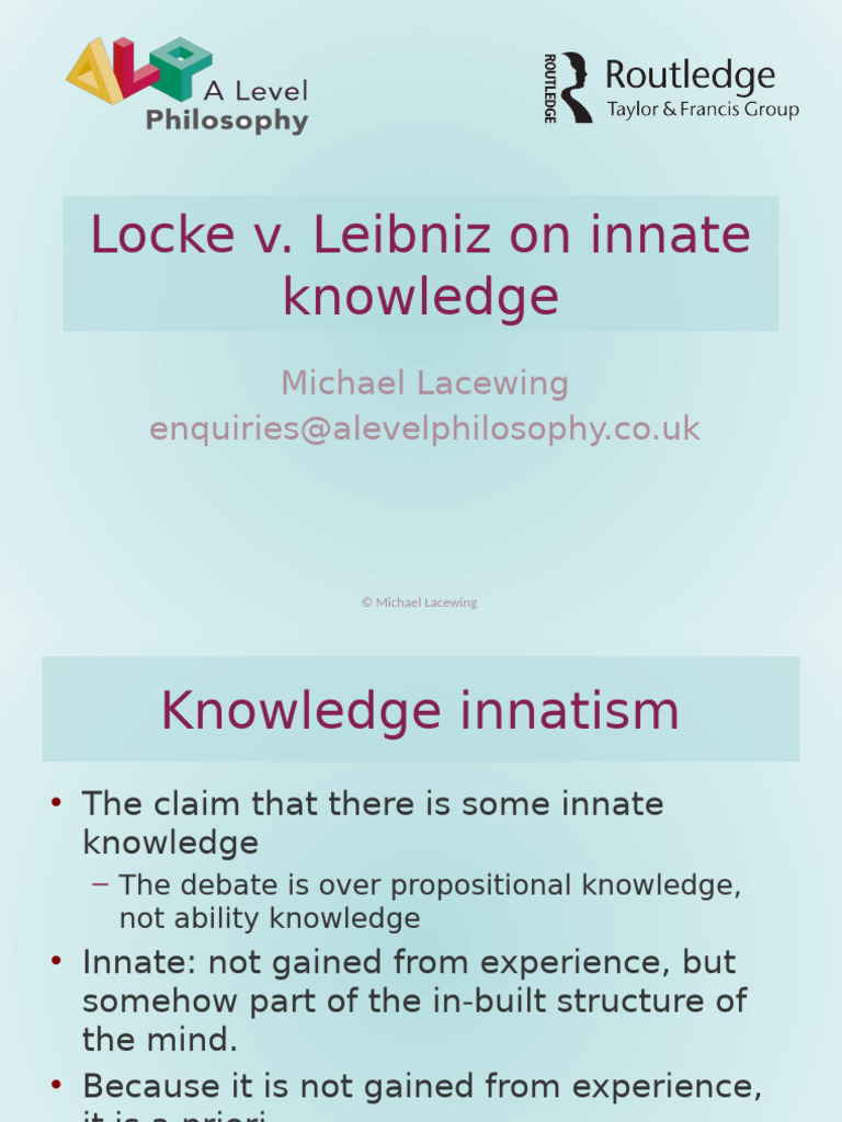 Locke Leibniz Innate Knowledge | PDF