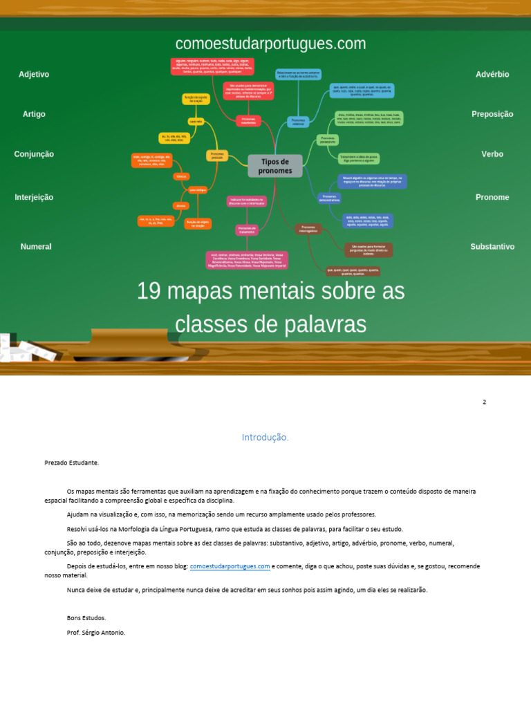 Ebook 19 Mapas Mentais Das Classes de Palavras | PDF