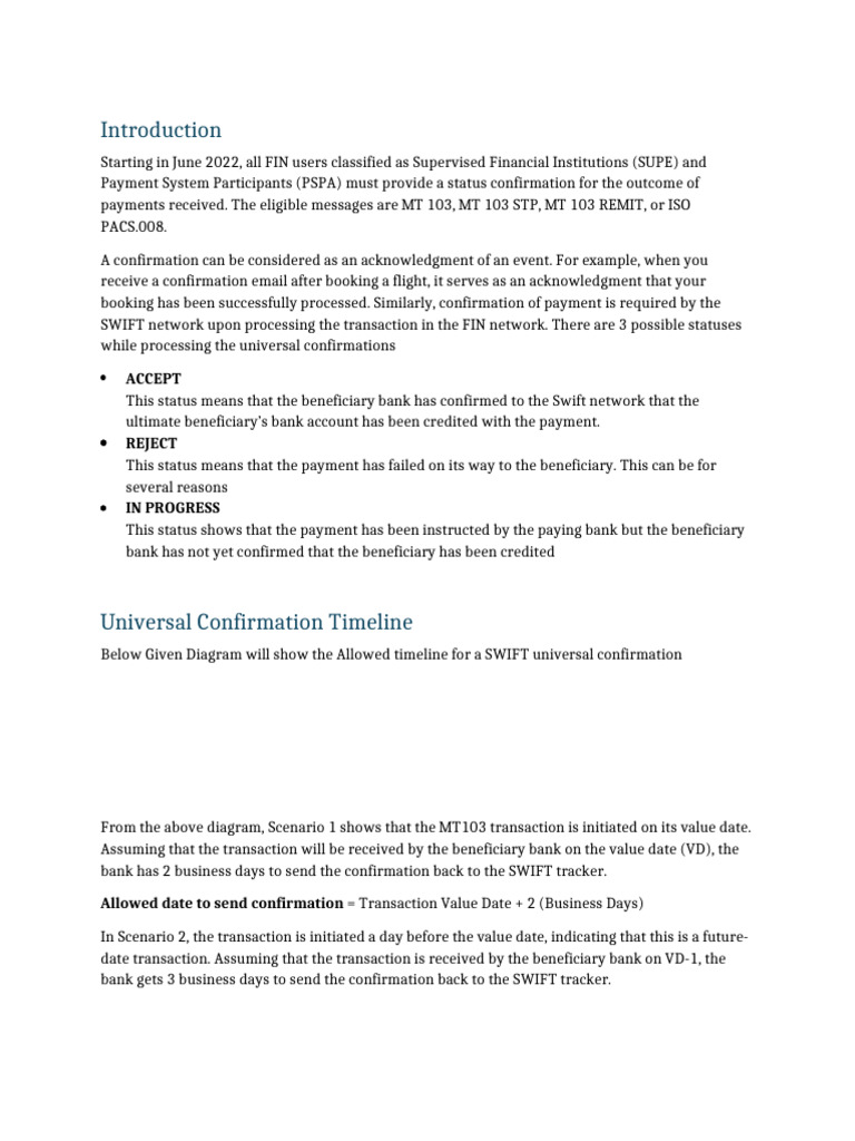 Universal Confirmations | PDF