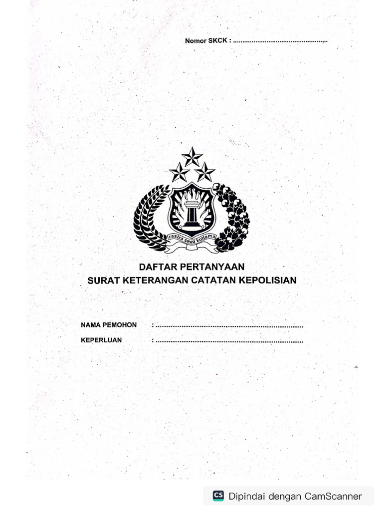 Formulir Pengisian SKCK | PDF