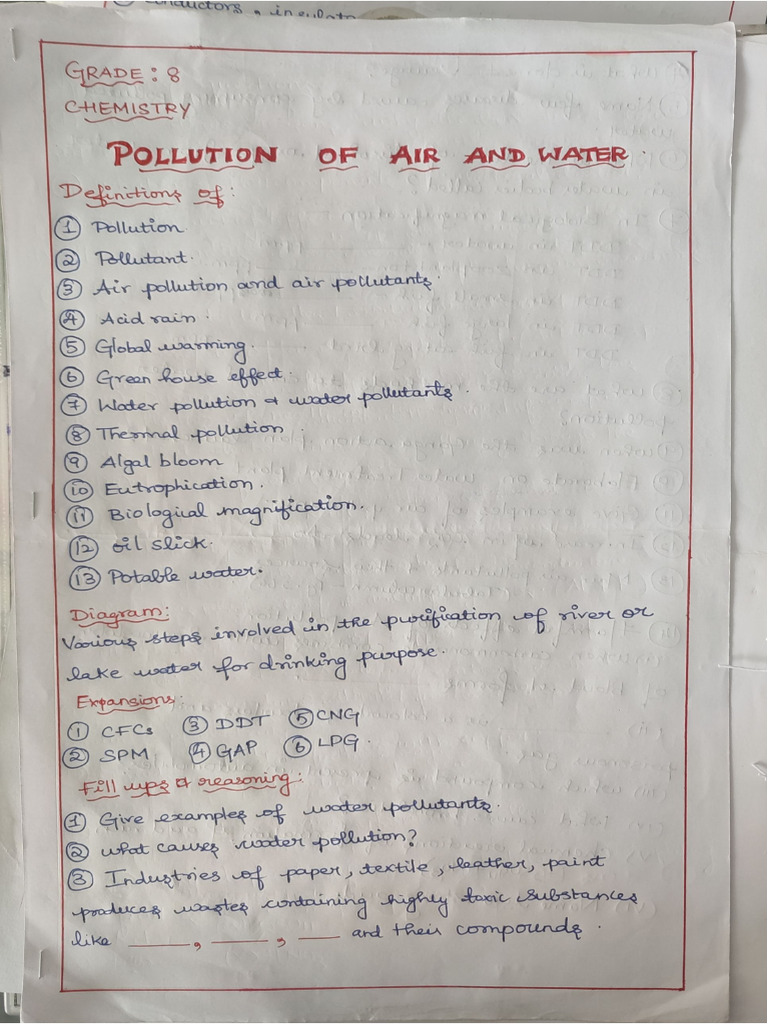 Revision - Pollution of Air and Water | PDF