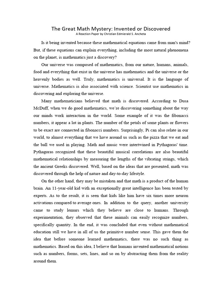 Ancheta-The Great Math Mystery | PDF