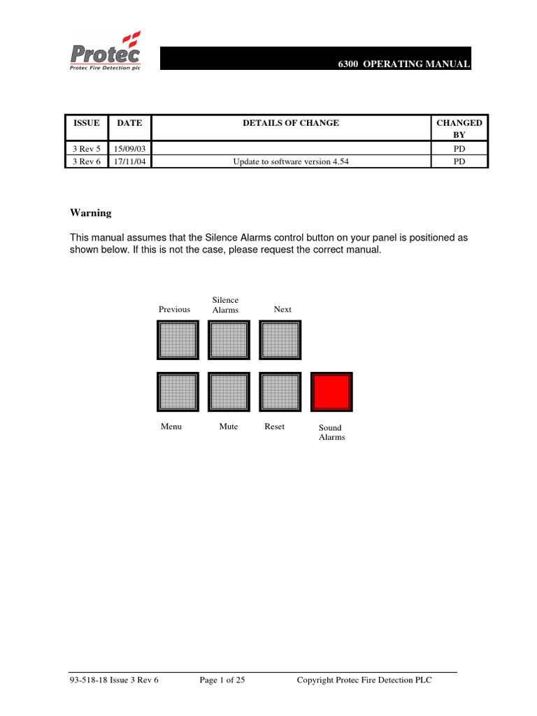 PROTEC 6300 FACP Operational Manual | PDF