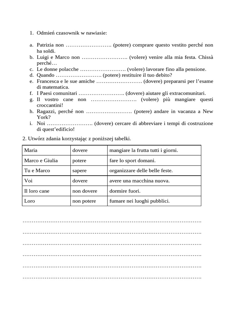 Modali - Esercizi | PDF