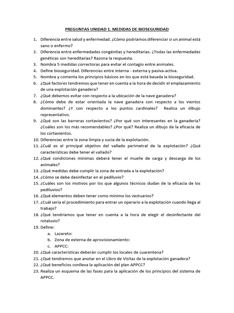 Preguntas Unidad 1 1-23 | PDF