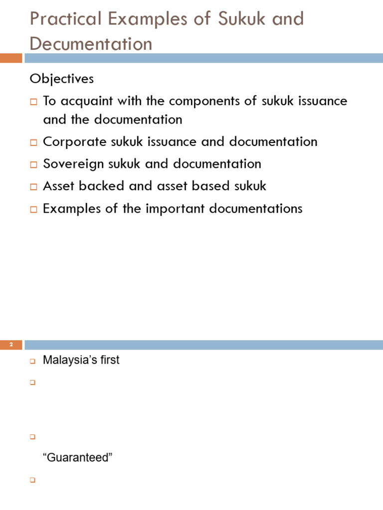 Practical Examples of Sukuk | PDF