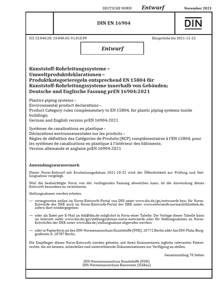 Din en 16904 e 2021-11 | PDF