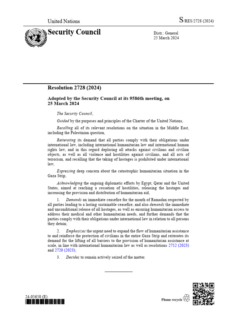 Resolution 2728 | PDF