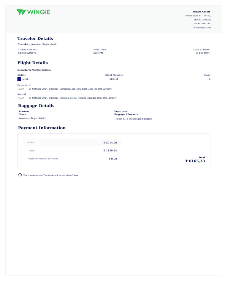 Flight Booking Confirmation | PDF | Airlines | Fee