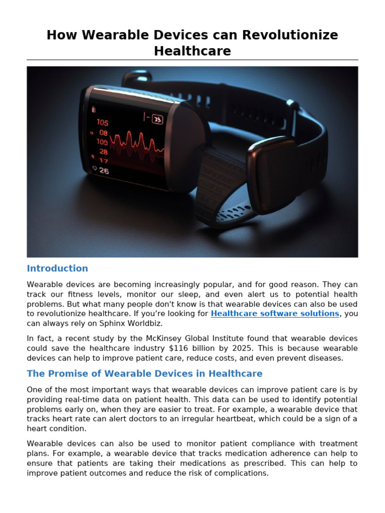 How Wearable Devices Can Revolutionize Healthcare | PDF | Wearable ...
