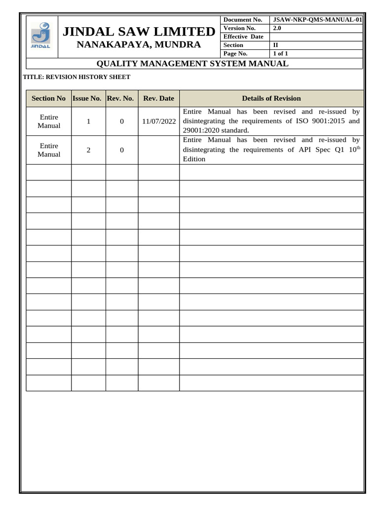 Amendment History Sheet C | PDF