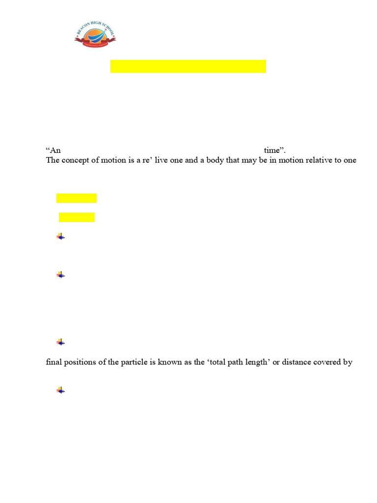 Xi Phy Ch3 Motion in Straight Line | PDF Xi Phy Ch3 Motion in Straight Line | PDF
