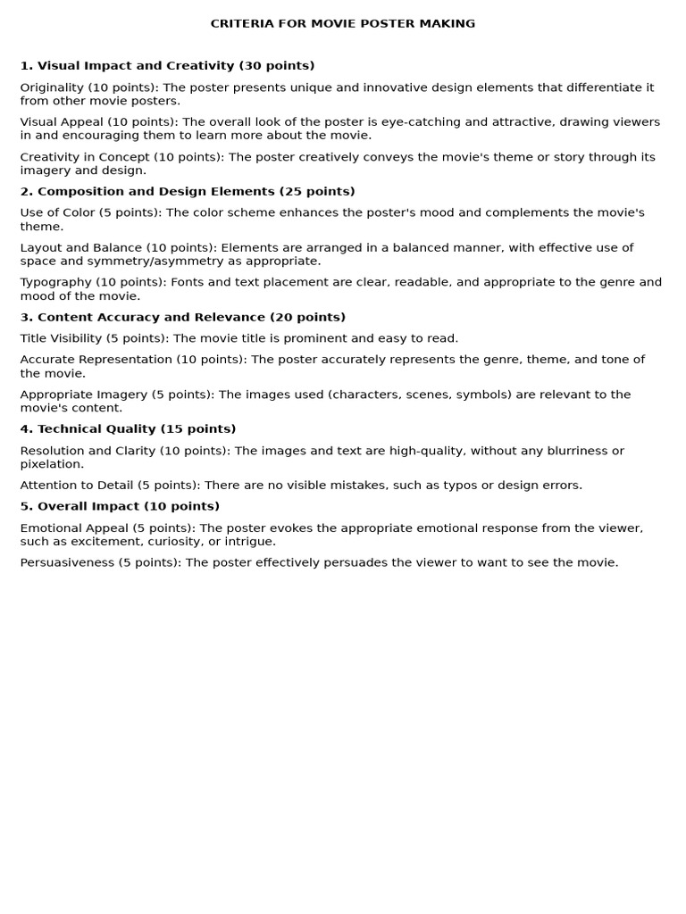 21st Century Literature - Criteria For Movie Poster and Fiction Book | PDF