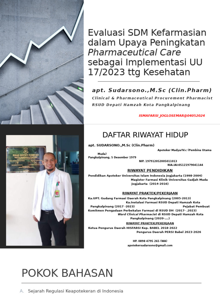 Evaluasi SDM Kefarmasian Dalam Upaya Peningkatan Pharmaceutical Care | PDF
