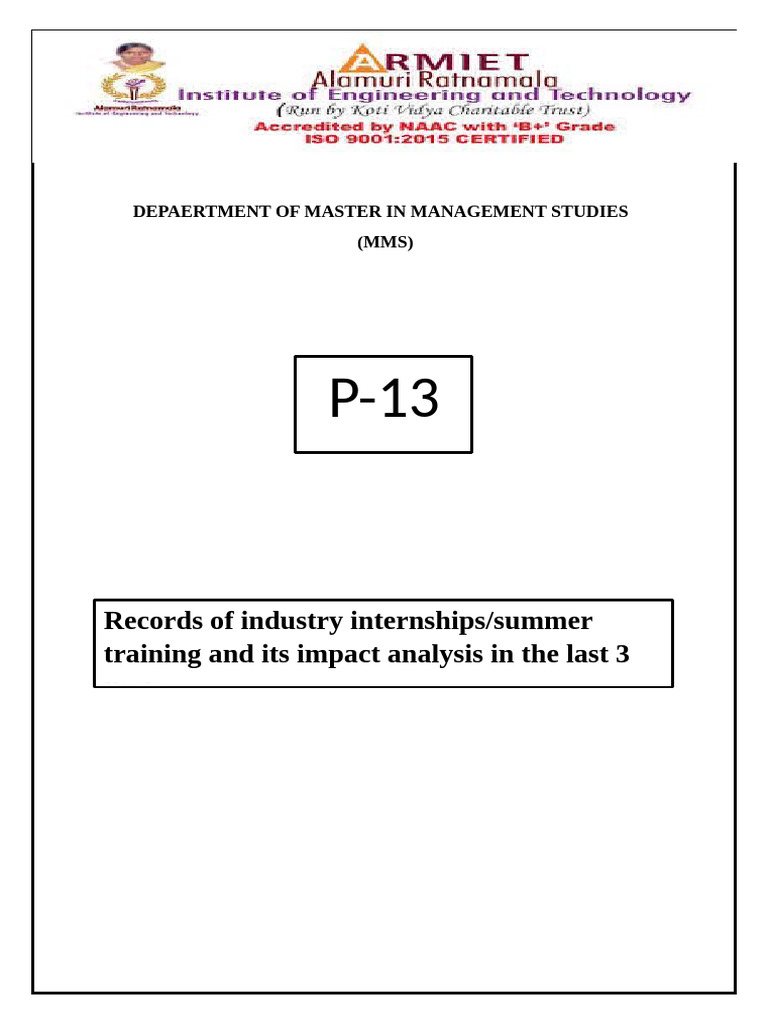 P-13 Depaertment of MMS | PDF