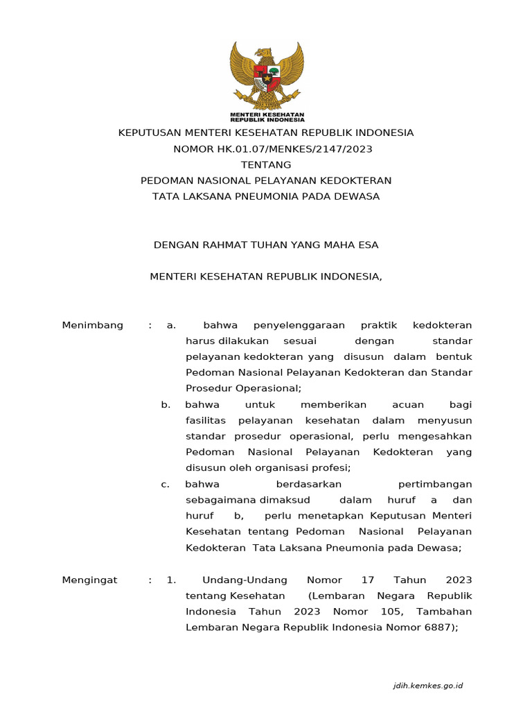 Pneumonia PNPK | PDF