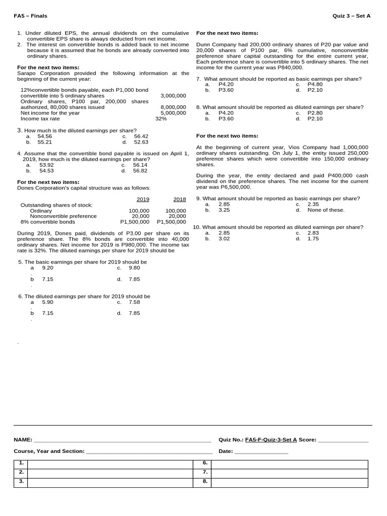 Fa5 Finals Quiz 3 | PDF