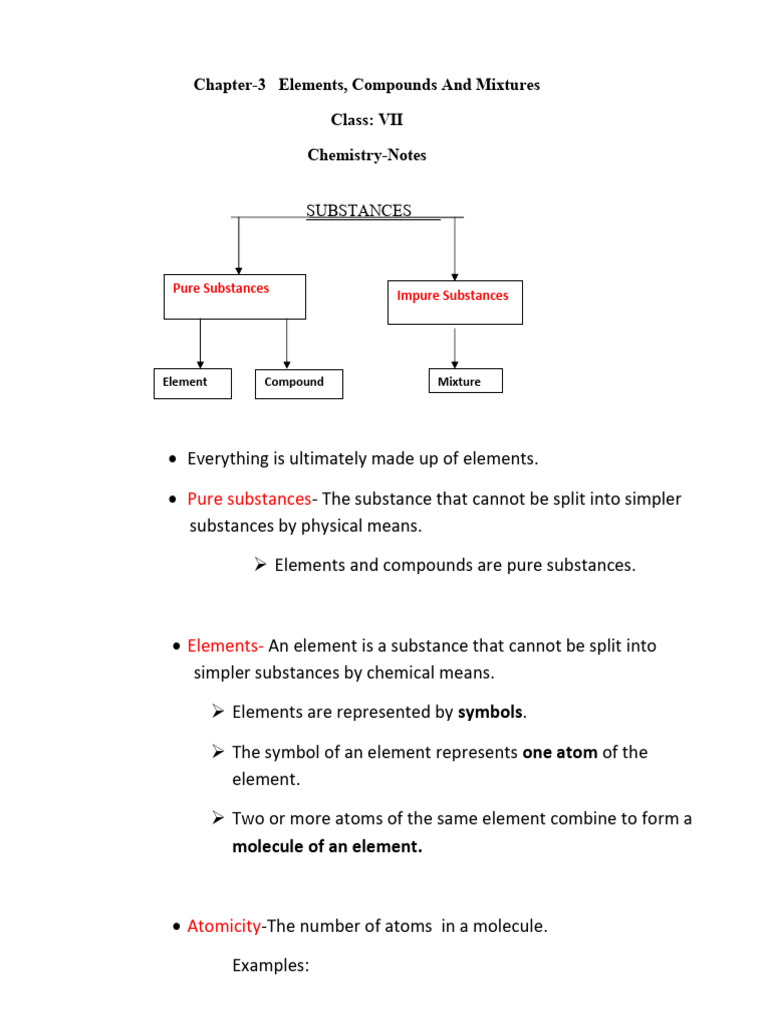 Class 7, Chemistry Chapter 3 Notes | PDF