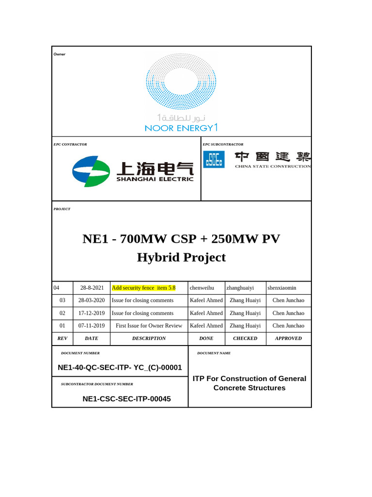 NE1-40-QC-SEC-ITP - YC (C) - 00001 ITP Construction of General Concrete ...