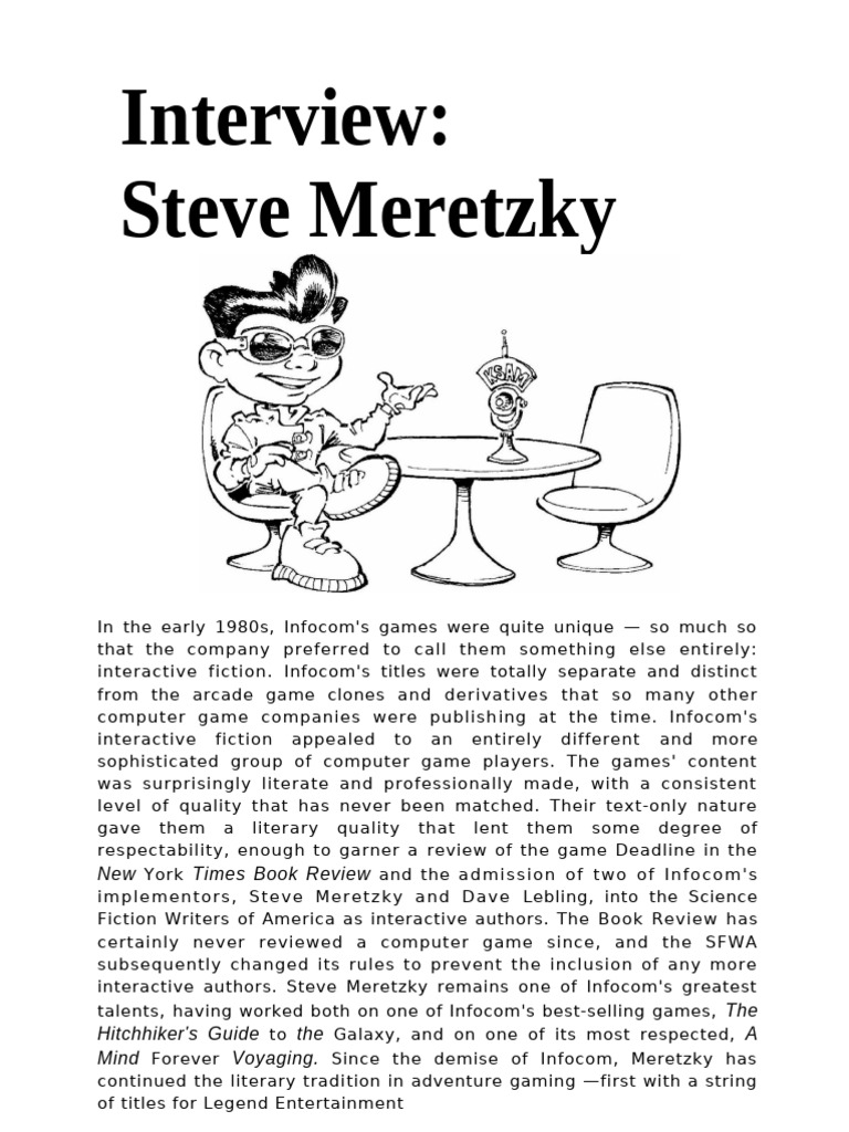 Interview With Steve Meretzky | PDF