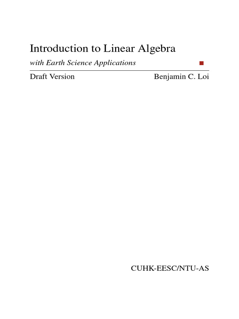Linear Algebra Notes New | PDF