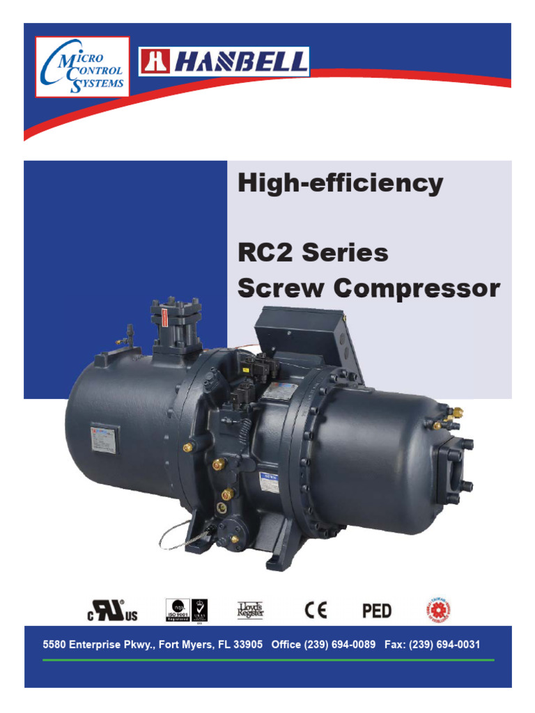 Compressor Hanbell RC2 - Manual Técnico | PDF