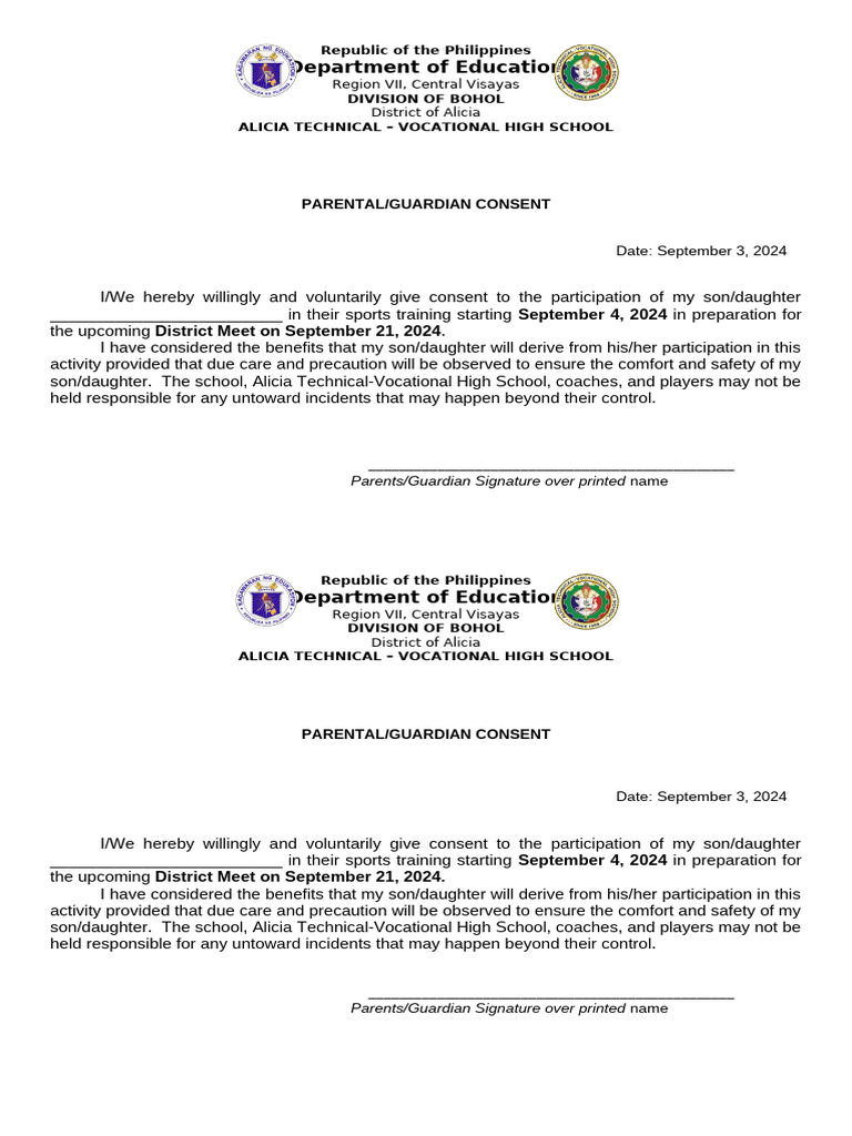 Training Consent | PDF