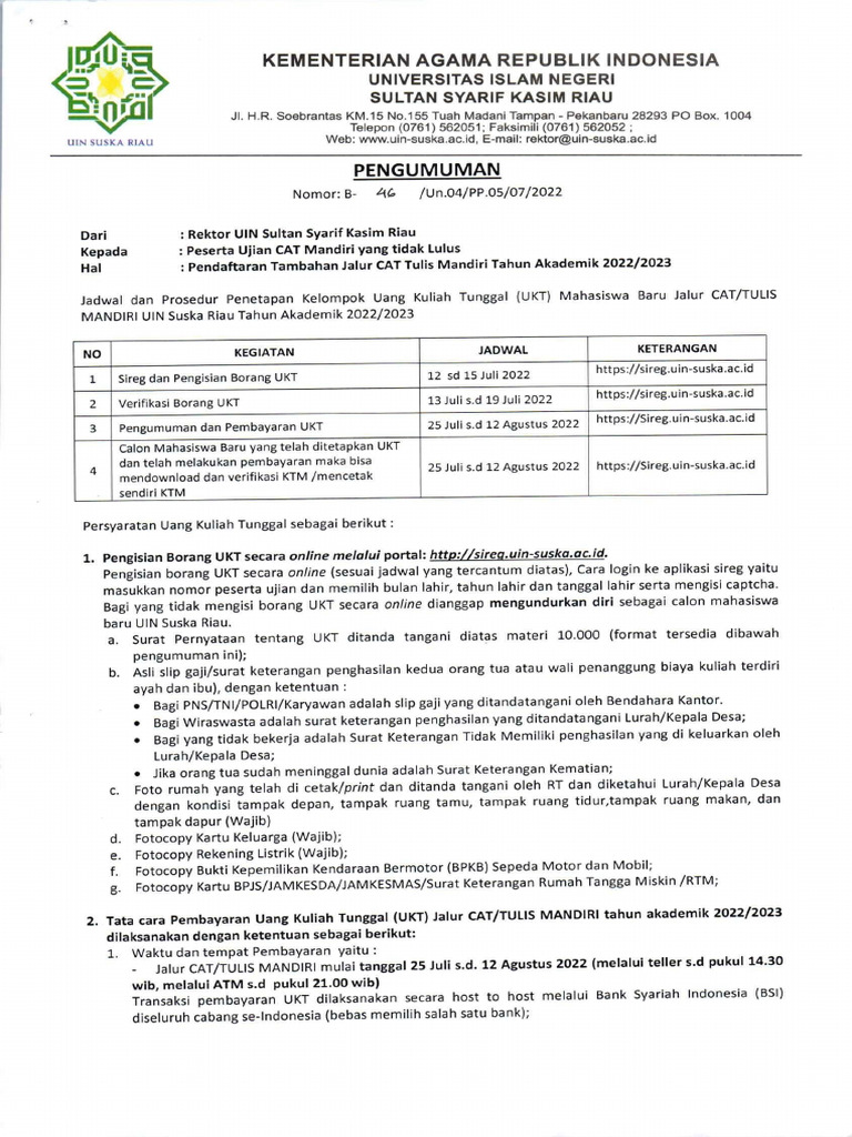 PENGUMUMAN | PDF