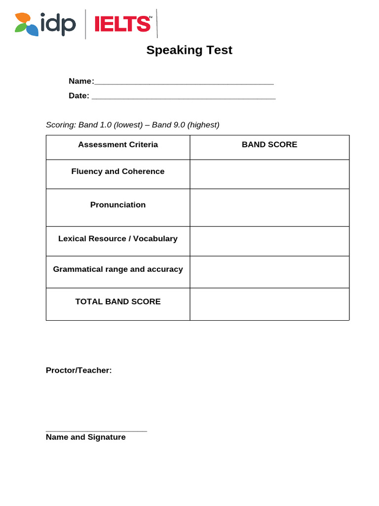 IELTS Speaking BAND SCORE | PDF