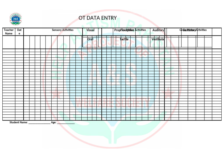 OT Data Entry Sheet | PDF