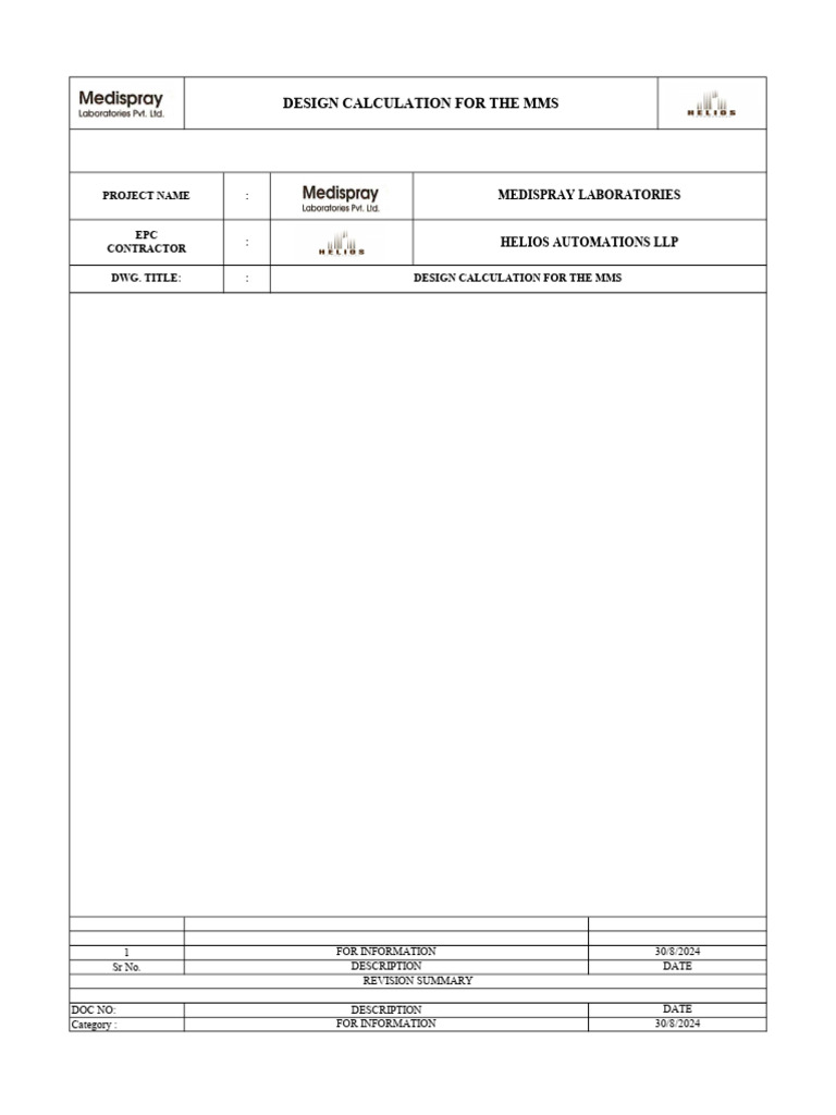 Mms Design Calculation Report | PDF