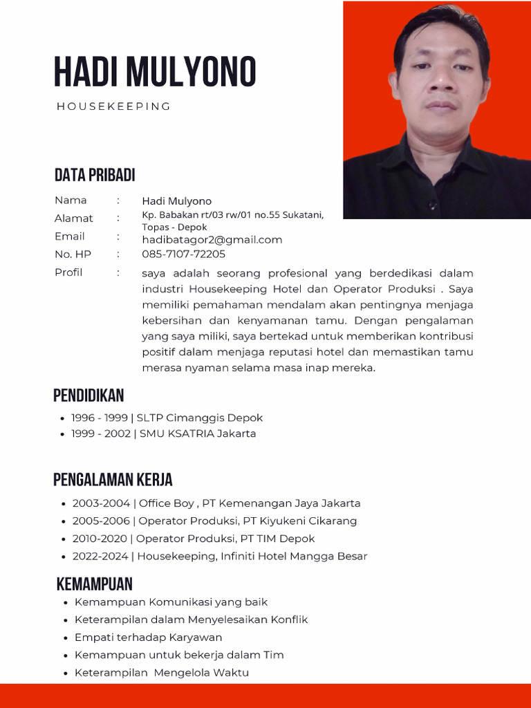 CV - Hadi Mulyono | PDF