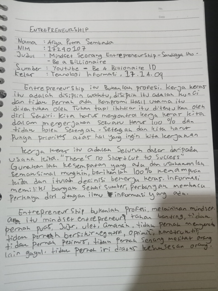 Tugas Entrepreneurship Arda | PDF