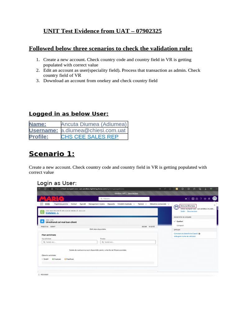 UNIT Test Evidence From UAT | PDF